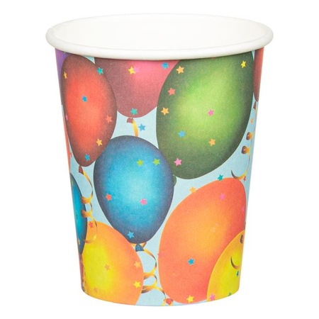 Set 10 pahare pentru petreceri, Baloane Colorate, carton, 270ml - eMAG.ro