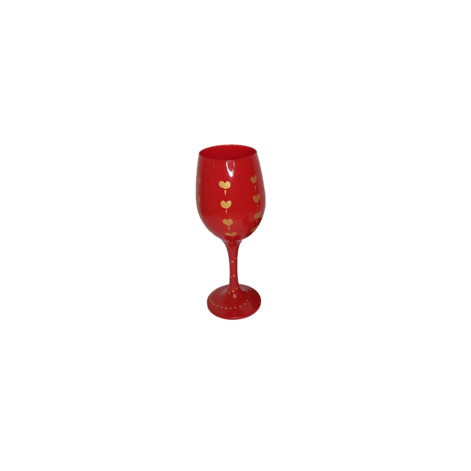 Set pahare de vin pictate manual, model rosu si negru, 700ml - eMAG.ro