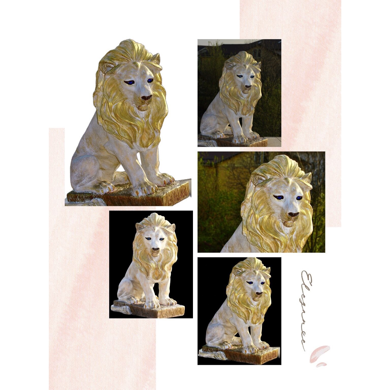 Statueta Leo 2, Beton, 64 cm - eMAG.ro