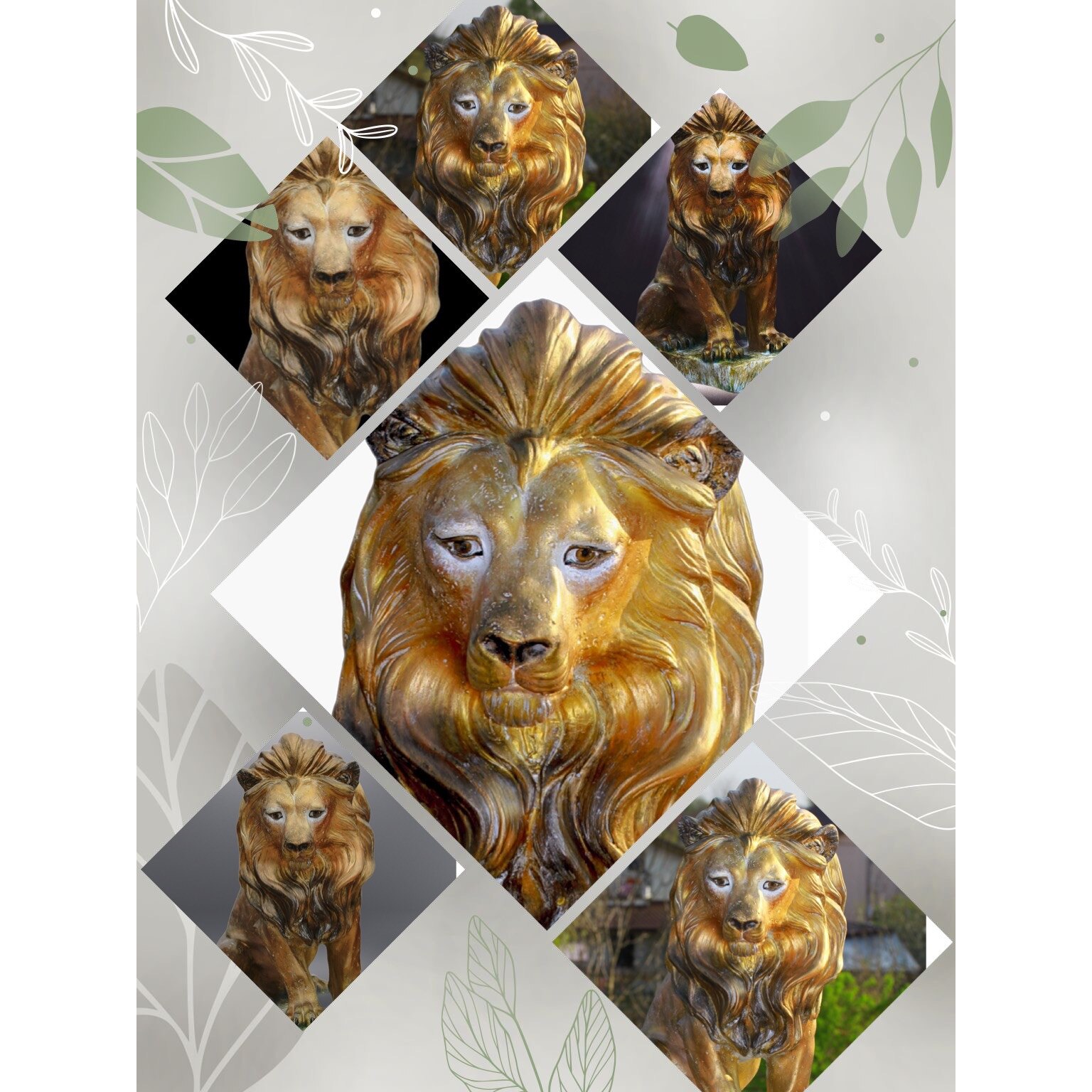 Statueta Leo 1, Beton, 64 cm - eMAG.ro