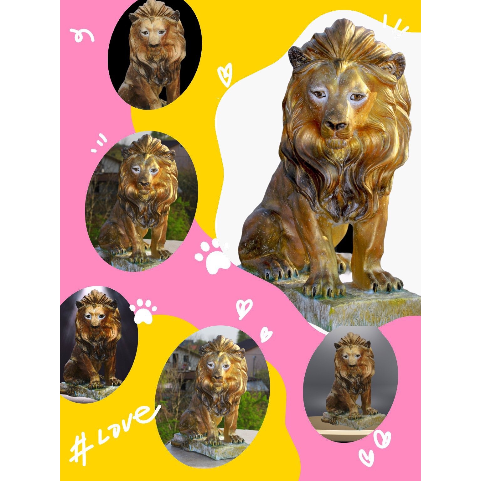 Statueta Leo 1, Beton, 64 cm - eMAG.ro