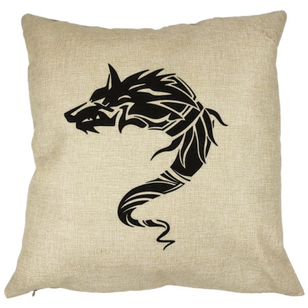 Perna Personalizata, Model Lup Dacic, 40x40 cm, Husa Detasabila, Burduf ...