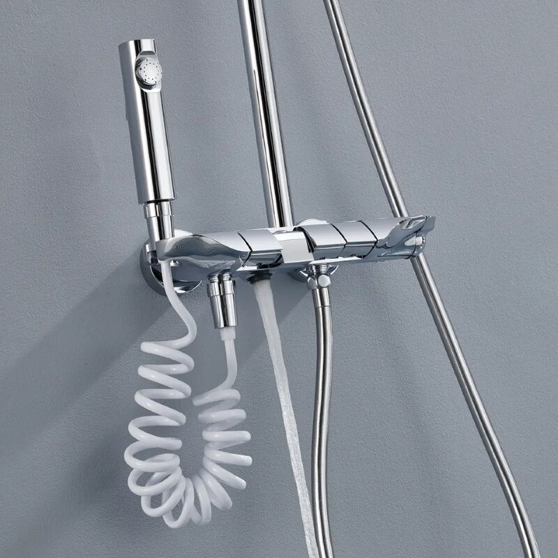 Coloana de dus piano style, Set dus baie cu suport culisant, dus fix ...