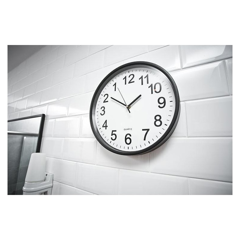 Ceas de perete cu cifre inverse, diametru 30 cm Negru/Alb - eMAG.ro