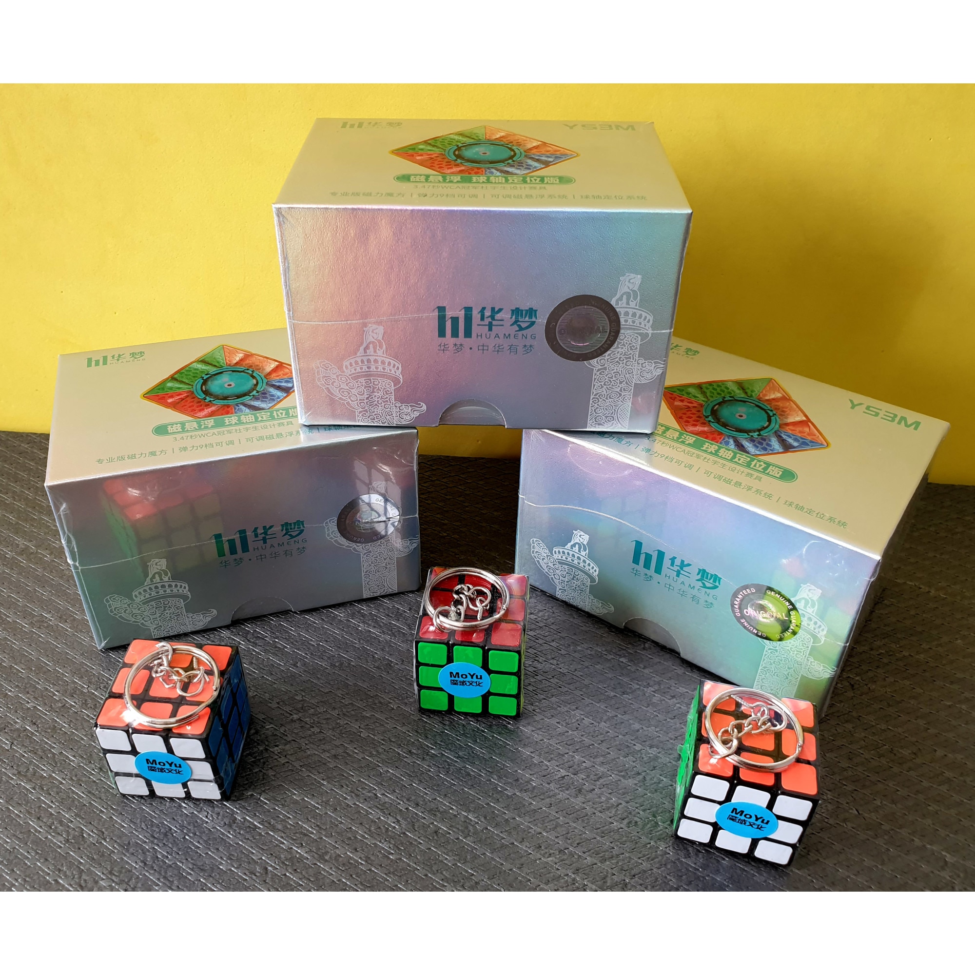 Cub Rubik Magnetic MoYu HuaMeng YS3M Original 3x3x3 Stickerless MagLev ...