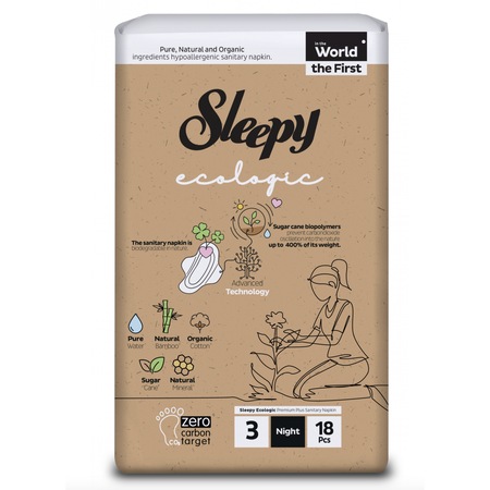 Absorbante Dama Sleepy Ecologic Night, 3 picaturi, 18 buc - eMAG.ro