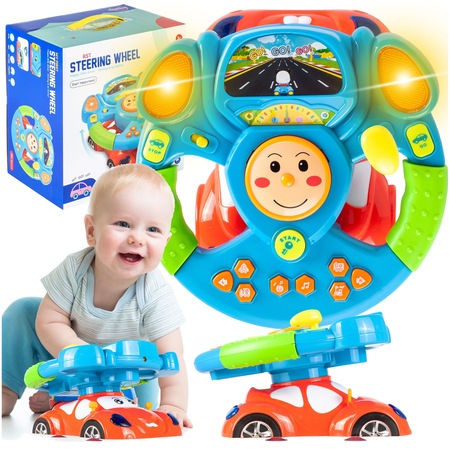 Volan Interactiv pentru Bebelusi, cu Masinuta si Schimbator de Viteze ...