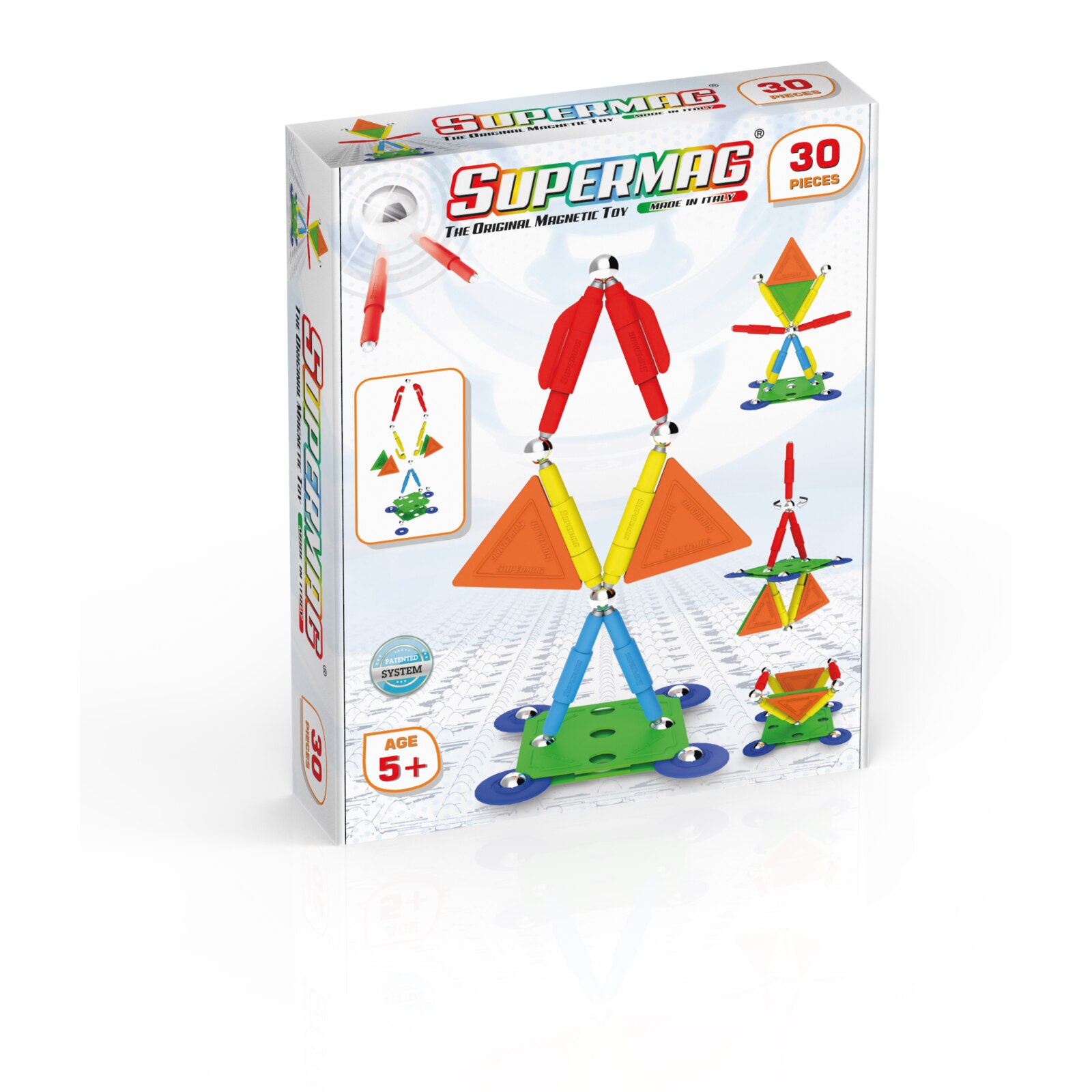 Set de constructie magnetic Supermag Projects Multicolor, 30 piese ...