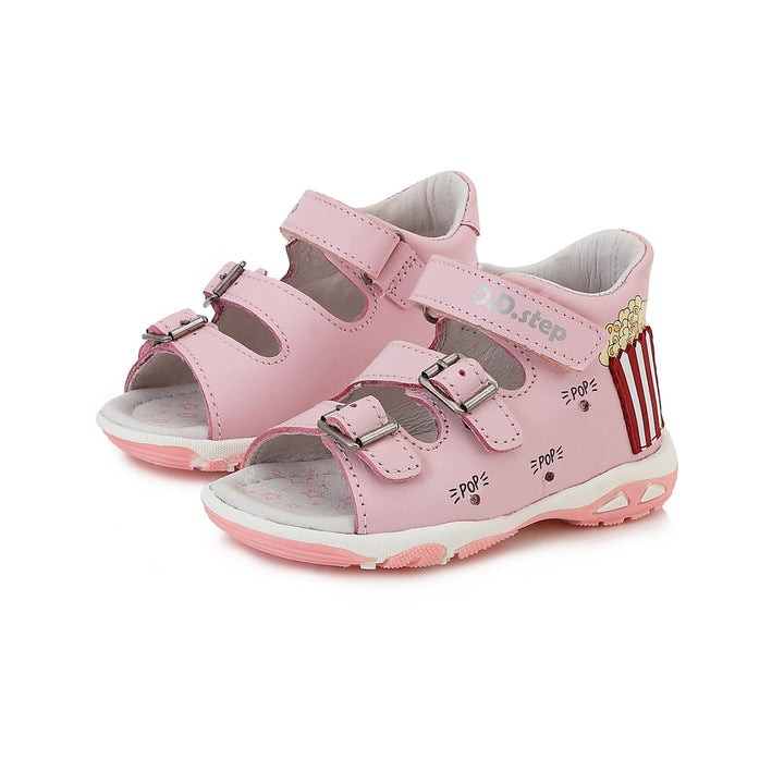 Sandale fete, dd step, G290-327BM, Piele naturala cu led, roz - eMAG.ro