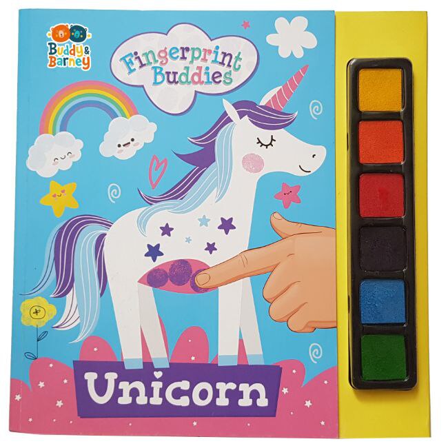 Carticica de colorat si pictat cu degetul unicorni, Buddy&Barney - eMAG.ro