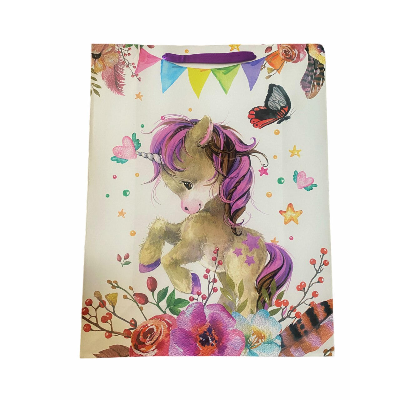 Punga cadou Unicorn Roz, mare, 40 x 31cm - eMAG.ro