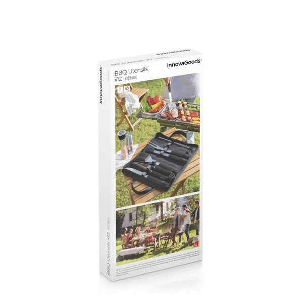 Kit 12 Ustensile pentru Gratar, Geanta de Transport, BBset InnovaGoods ...