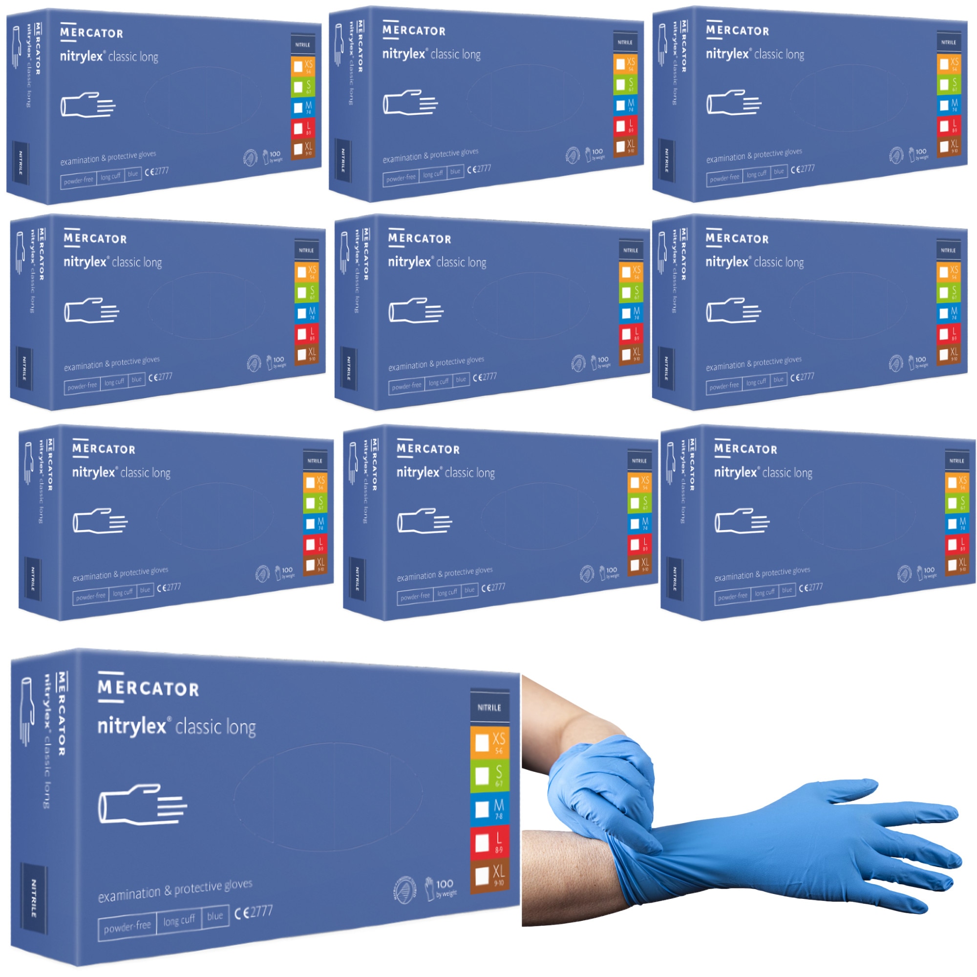 Set 1000 bucati Manusi Nitrylex classic Long, Nitril, nepudrate ...