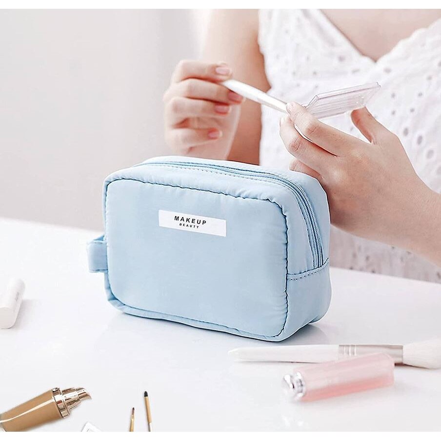 Set voiaj, Geanta Cosmetice si Portfard, Impermeabil, Albastru - eMAG.ro