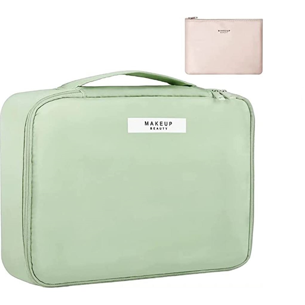 Set voiaj, Geanta Cosmetice si Portfard, Impermeabil, Verde - eMAG.ro