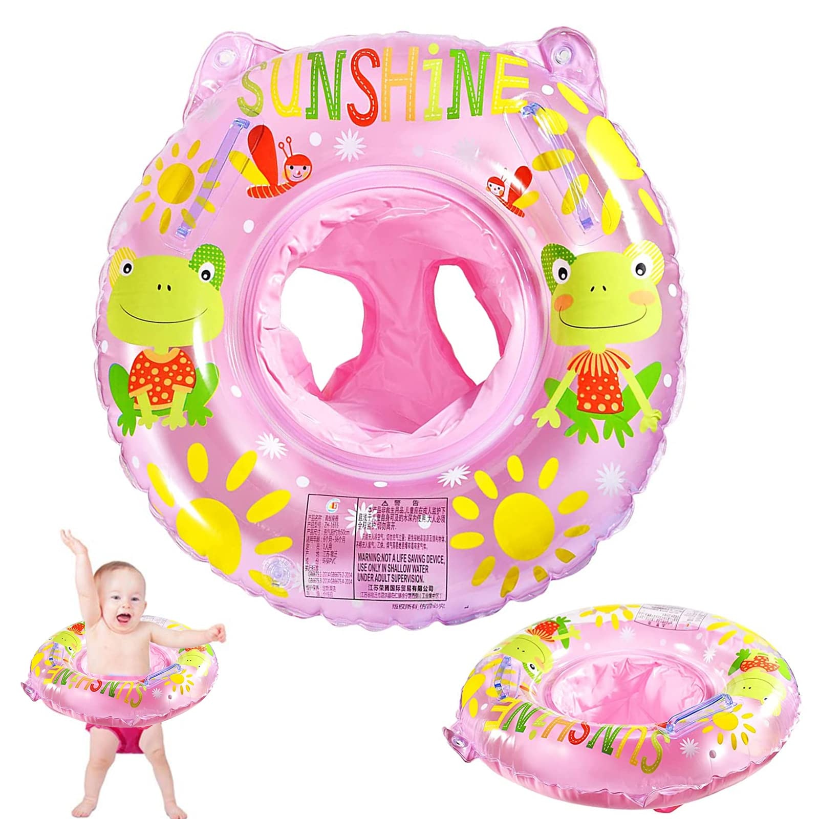 Colac de inot pentru copii, Roffie, PVC, 3 luni+, Roz - eMAG.ro