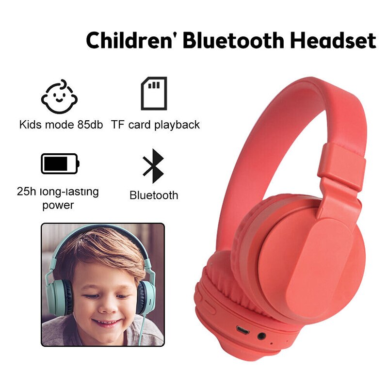 Безжични аудио слушалки Kinsi за деца Bluetooth 5 0 Микрофон Слот за