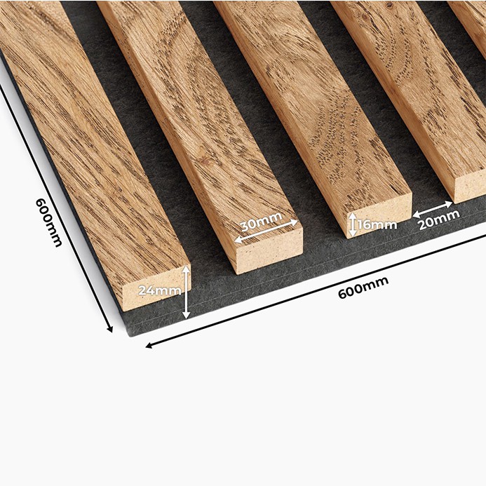 Dekoratív MDF furnérozott fa panel, Lameo, tölgy furnér, 60 x 60 cm ...