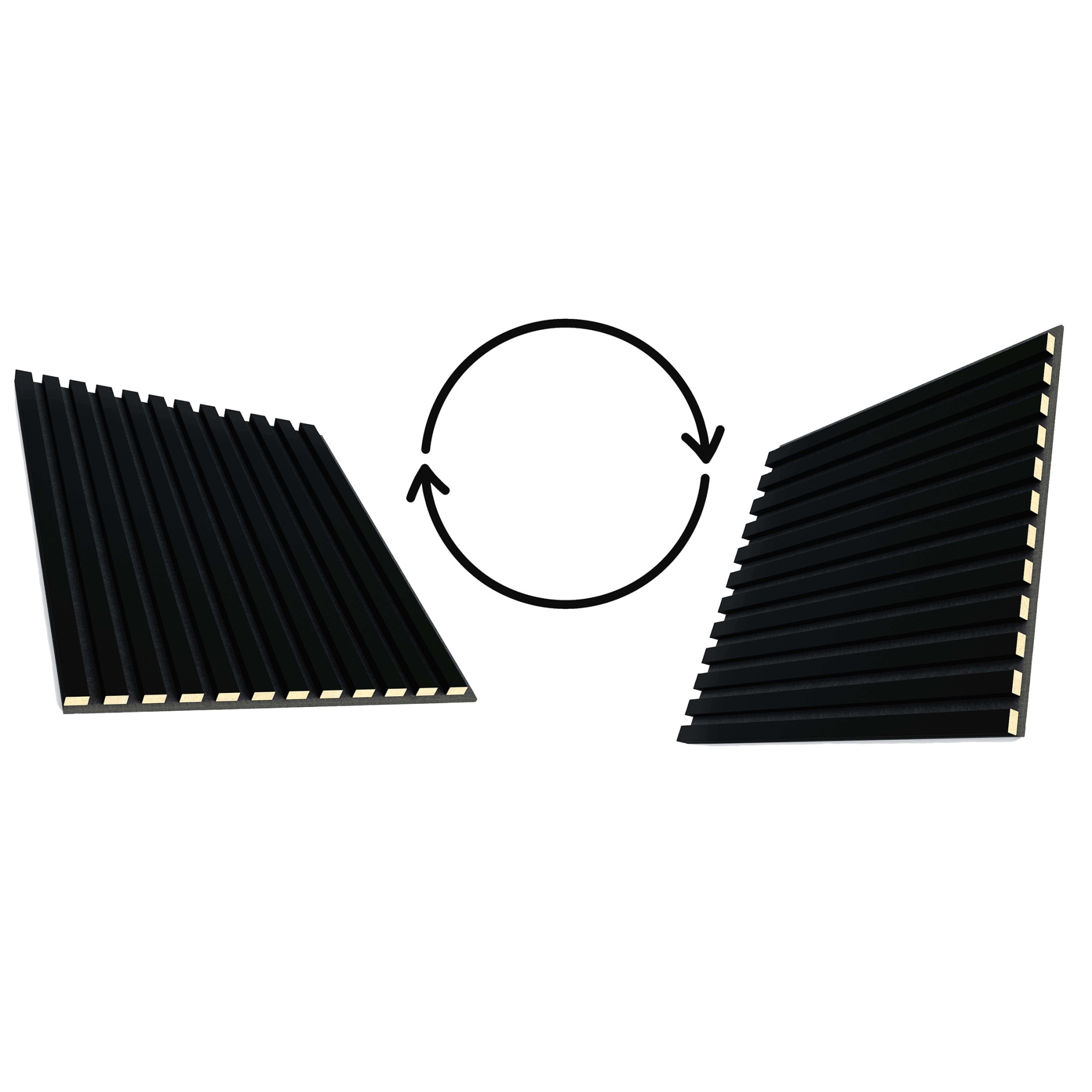 Panou acustic decorativ de perete, lemn MDF, Lameo, negru mat, 60 x 60 ...