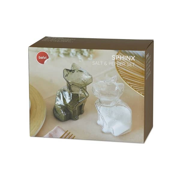 Set solnita/pipernita Balvi, Pisica, Transparent/Gri - eMAG.ro