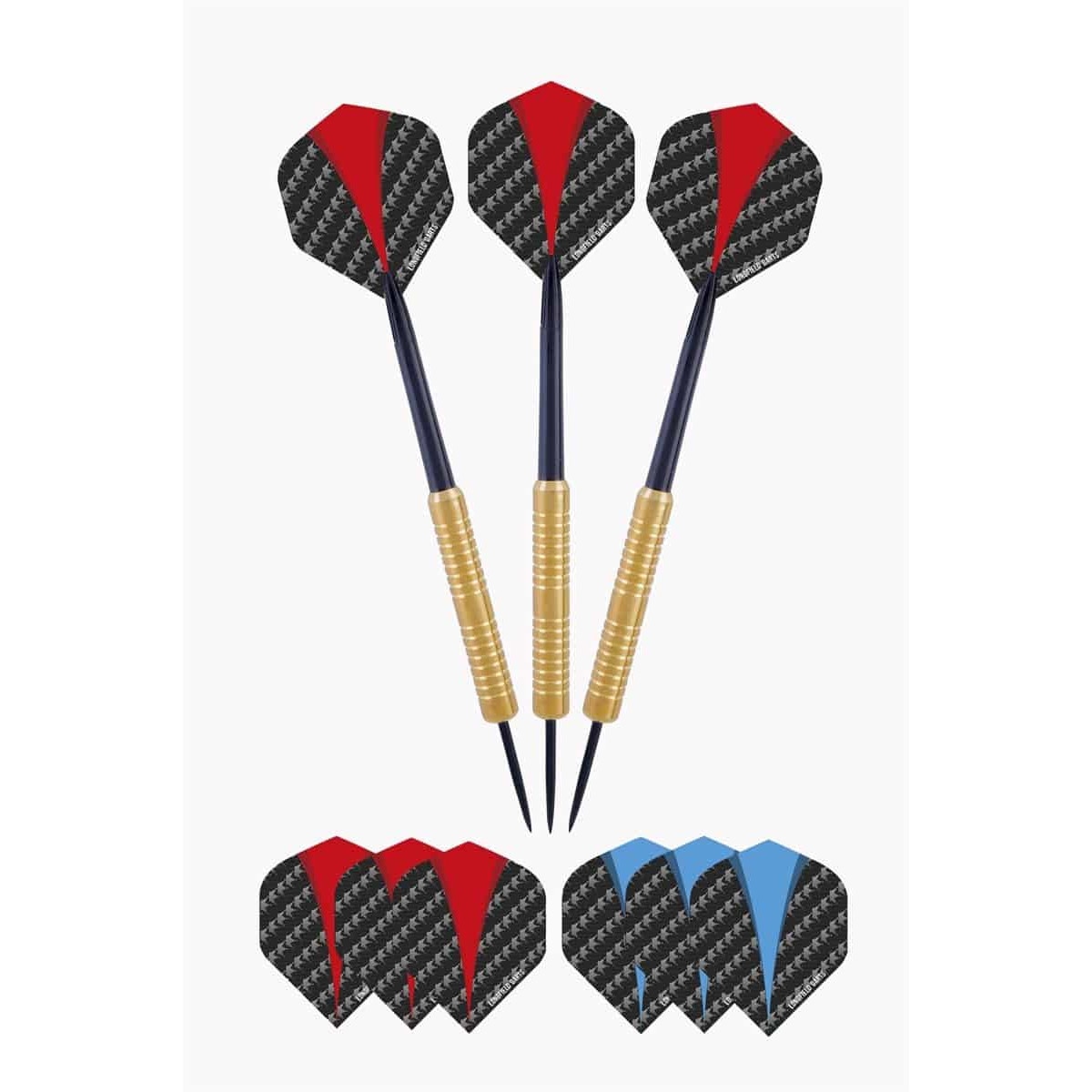 Set complet Darts, Longfield, Lemn/Otel, 40 x 60 x 15 cm, Maro - eMAG.ro