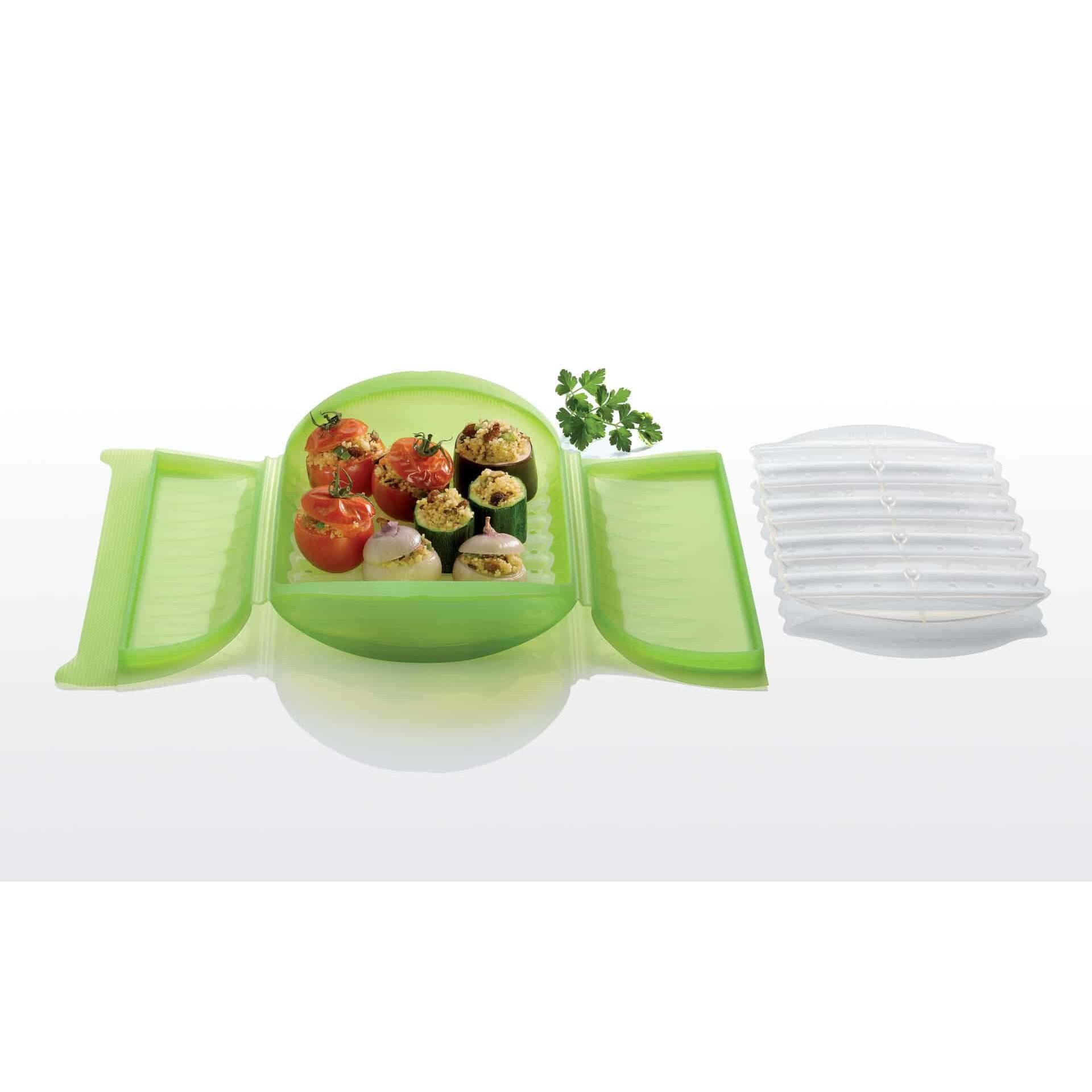 Cutie alimente la abur, LEKUE, Silicon, Verde - eMAG.ro