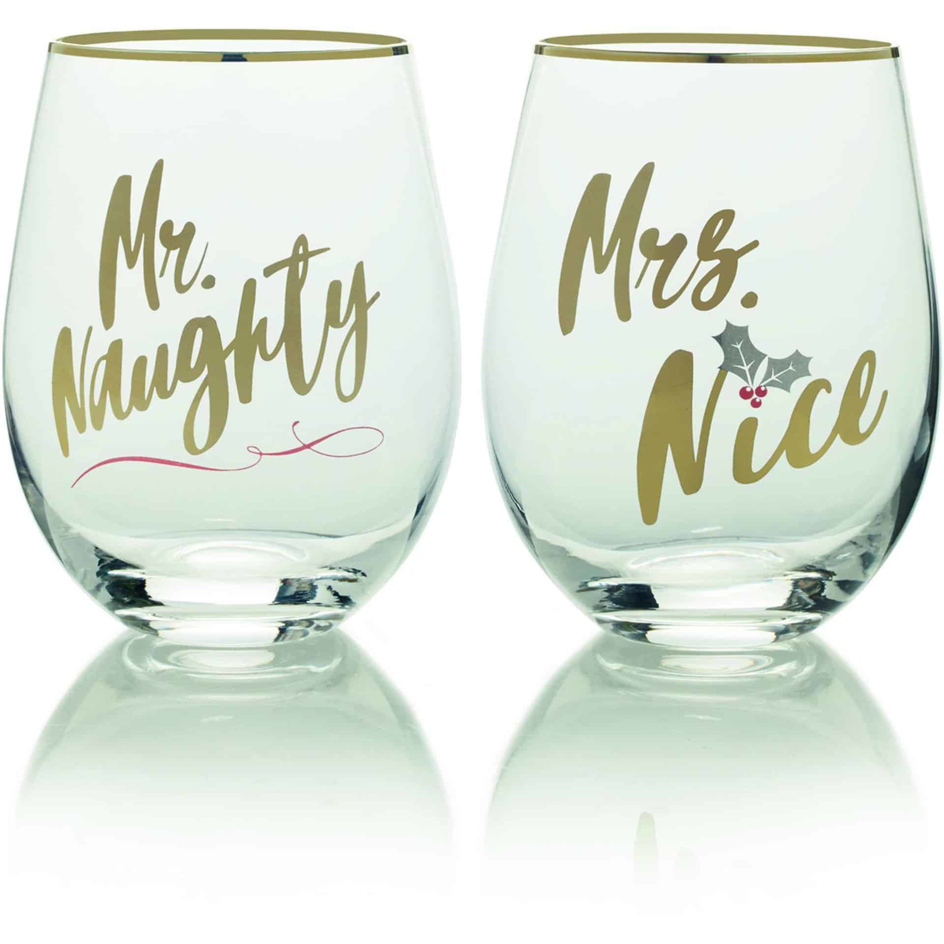 Mikasa Cheers Mr Naughty & Mrs Nice Комплект чаши за вино без дръжки ...