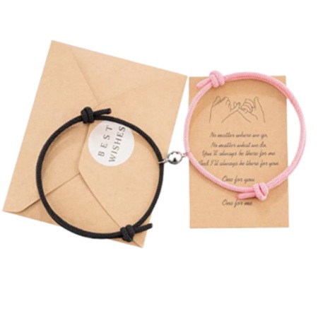 Set bratari cuplu cu magnet inima, Party Chili®, tip sfoara, Realizat ...