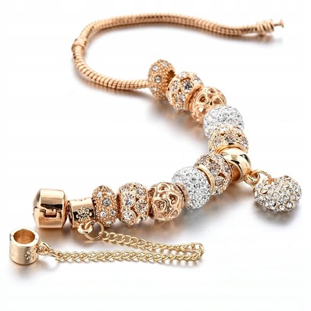 Bratara dama, pandora,11 charmuri, inox gold - eMAG.ro