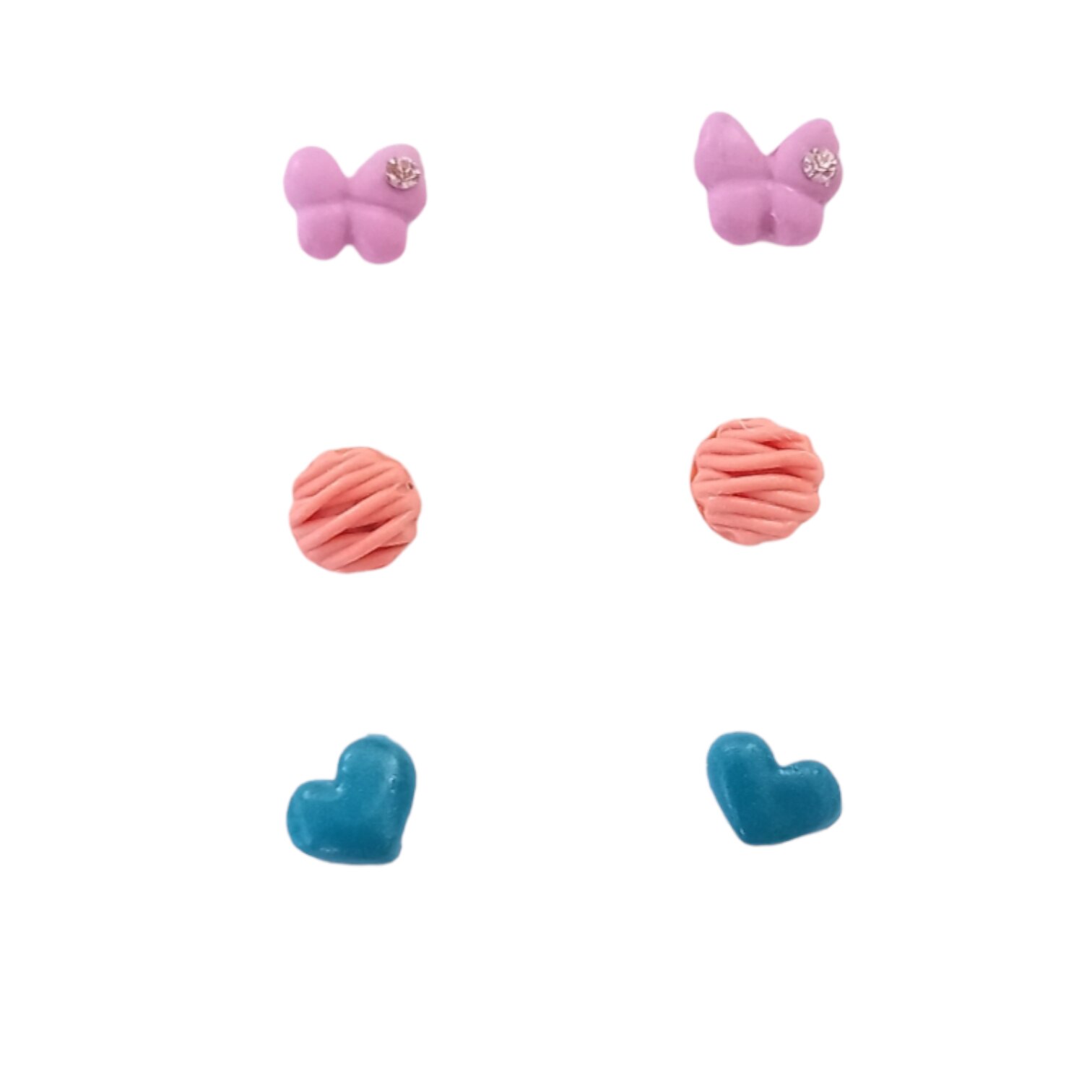 Set 3 perechi cercei, handmade, din lut polimeric, model C0004 - eMAG.ro