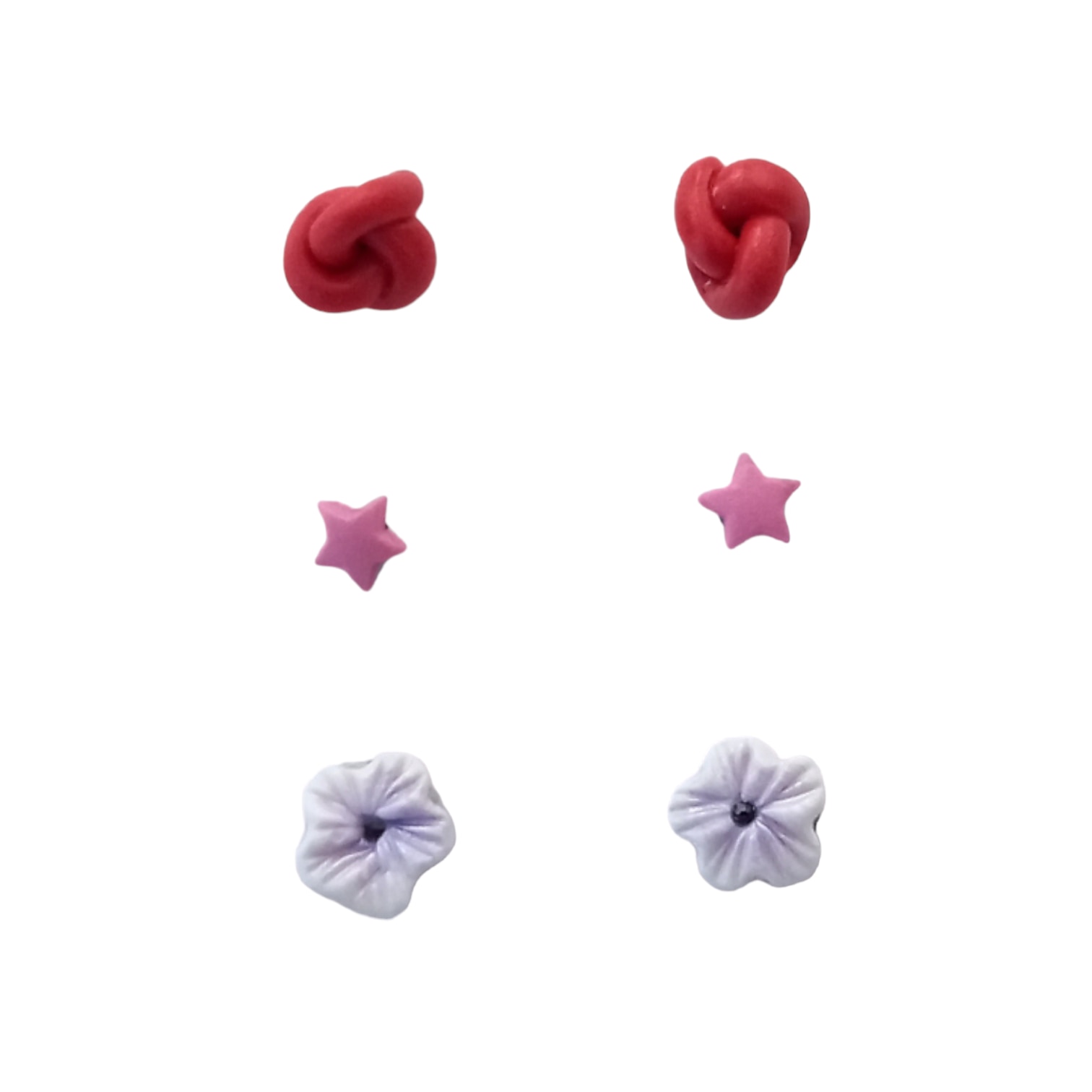 Set 3 perechi cercei, handmade, din lut polimeric, model C0011 - eMAG.ro