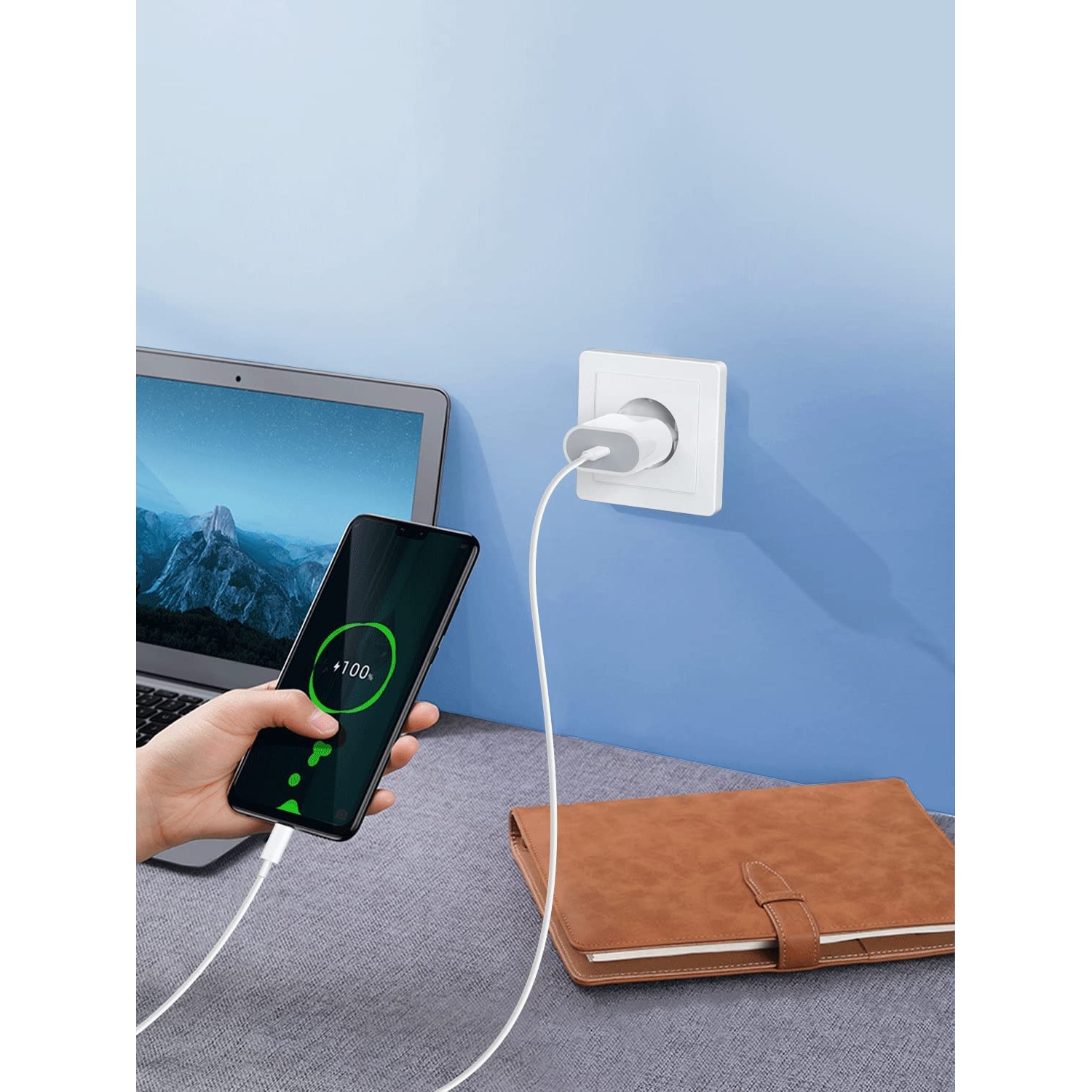 Зарядно устройство, PD Fast Charger M12, 18W, 1 Type-C порт 5V 3.4A, 9V ...