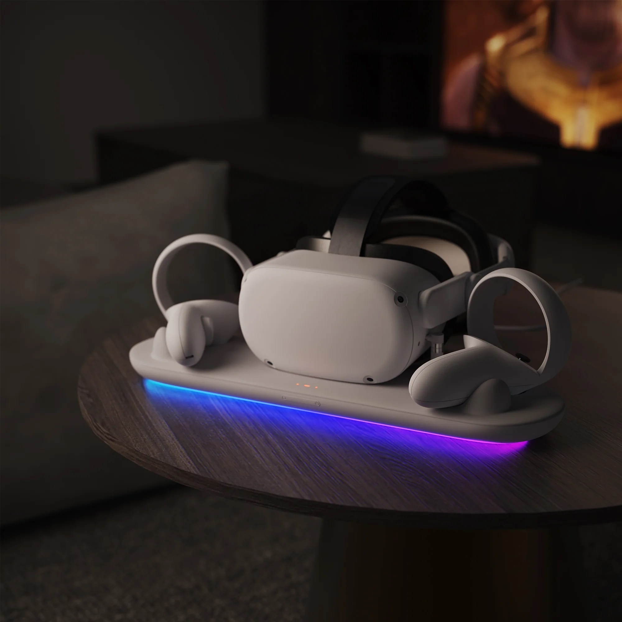 Dock de incarcare pentru Oculus Quest 2, Kiwi Design, Alb - eMAG.ro