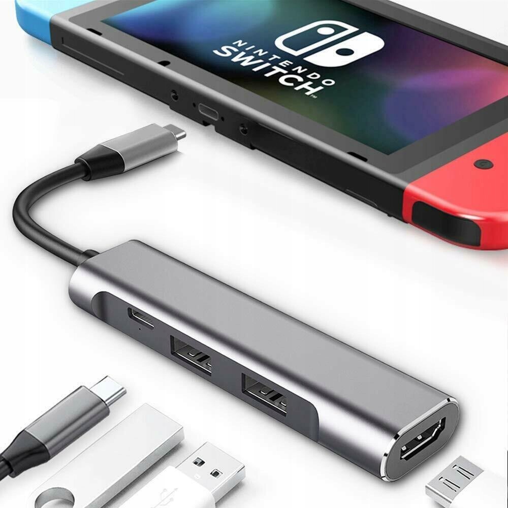 Adaptor 4w1, PAWONIK, USB-C tata la USB-C mama/USB 2.0 mama/USB 3.0 ...