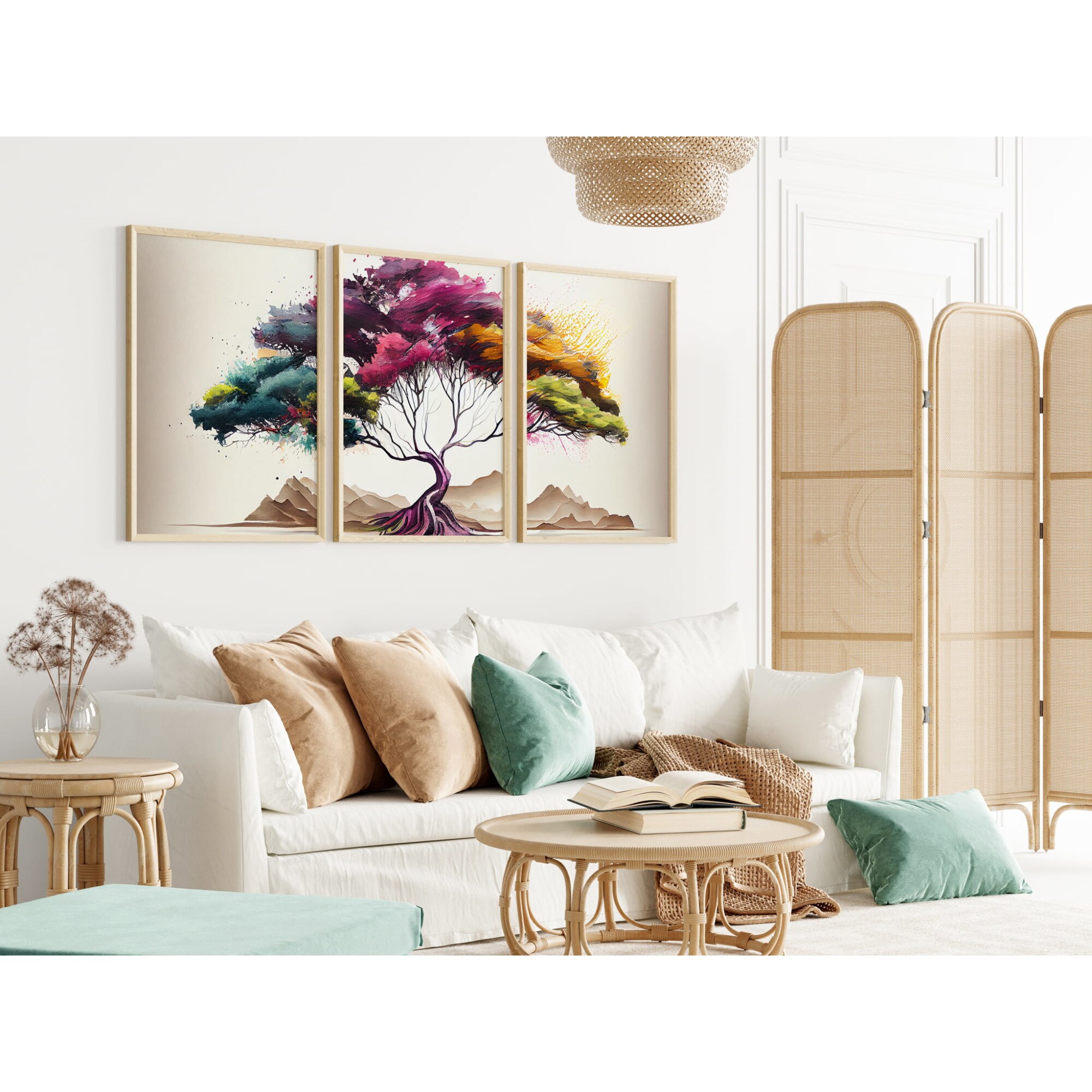 Set de 3 tablouri Ana Design "Copacul", fara rama, print pe hartie foto ...