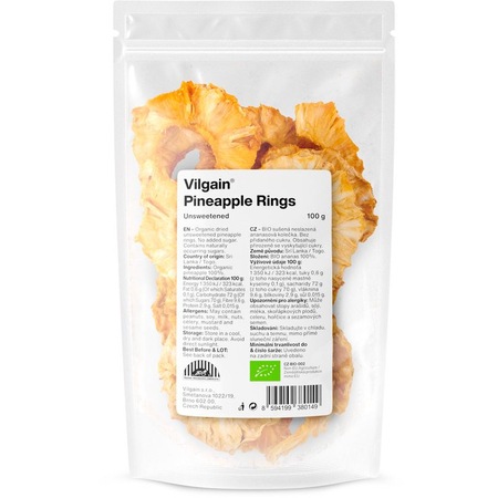 Ananas uscat organic, Vilgain, 100 g - eMAG.ro
