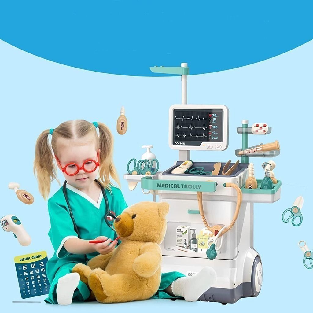 Set de Joaca, Carucior Medical pentru Copii, 26 Piese, cu Sunete ...
