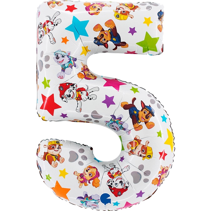 Balon Folie Cifra 5, Patrula Catelusilor, 33 x 71cm, L225 - eMAG.ro