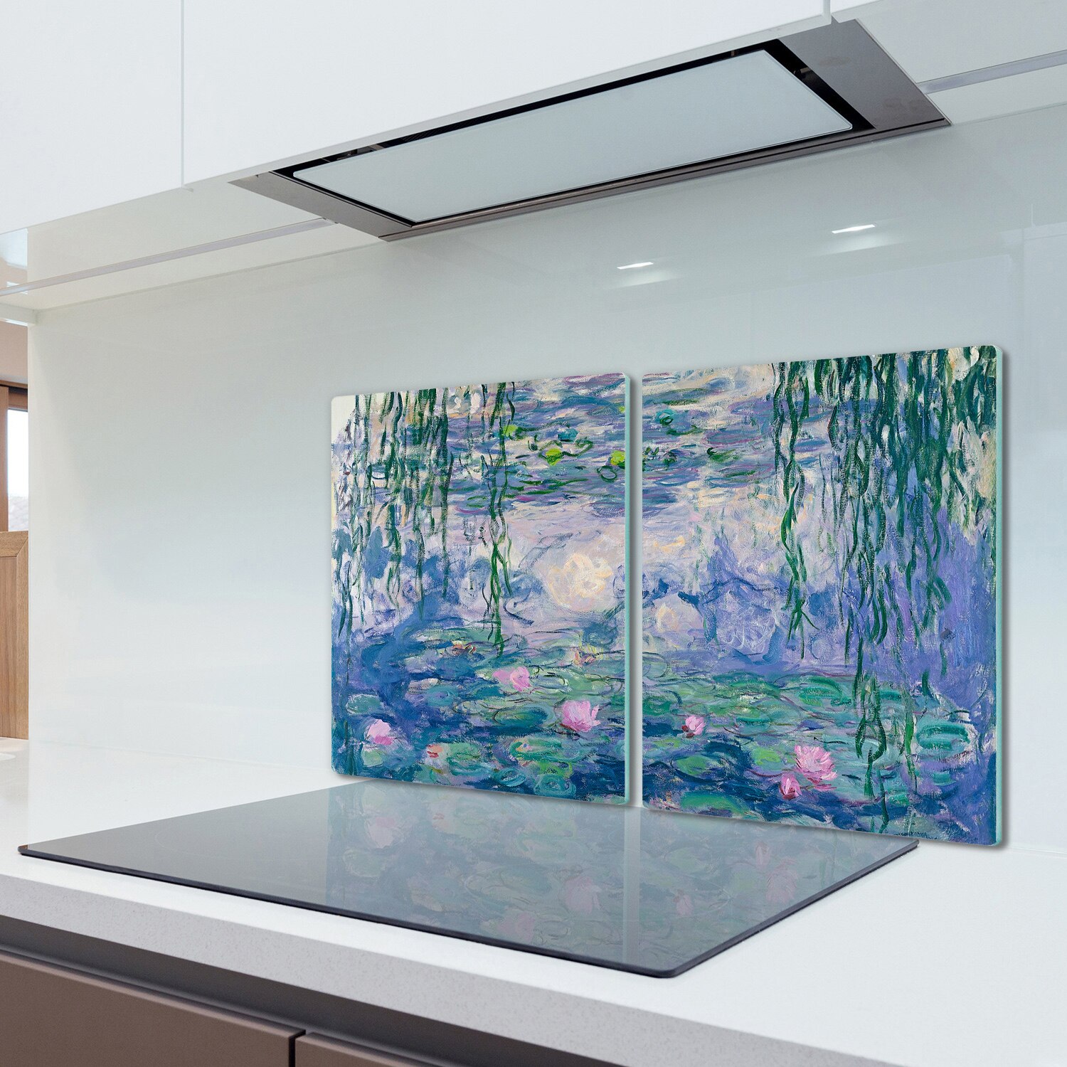 Tocator pe sticla, Dreptunghi, Nuferi Claude Monet Tablou Decorativ ...