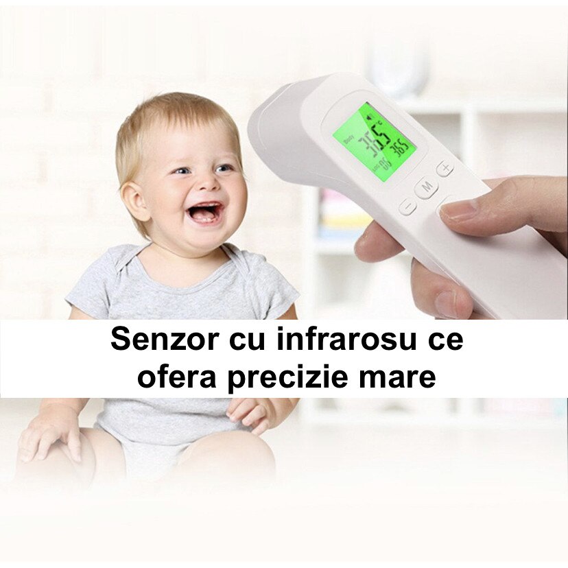 Termometru Digital Fara Contact pentru Copii si Adulti, Alb, Masurare ...