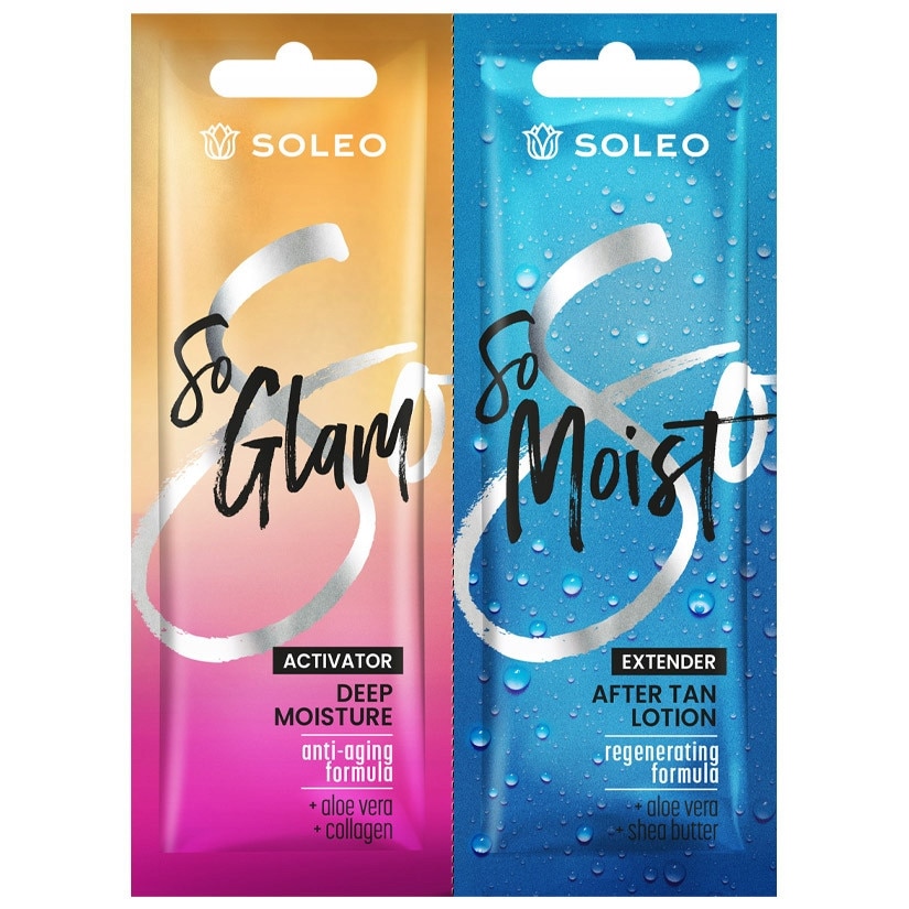 Set lotiune Soleo So Glam+So Moist Accelerator 15ml+15ml x10 - eMAG.ro