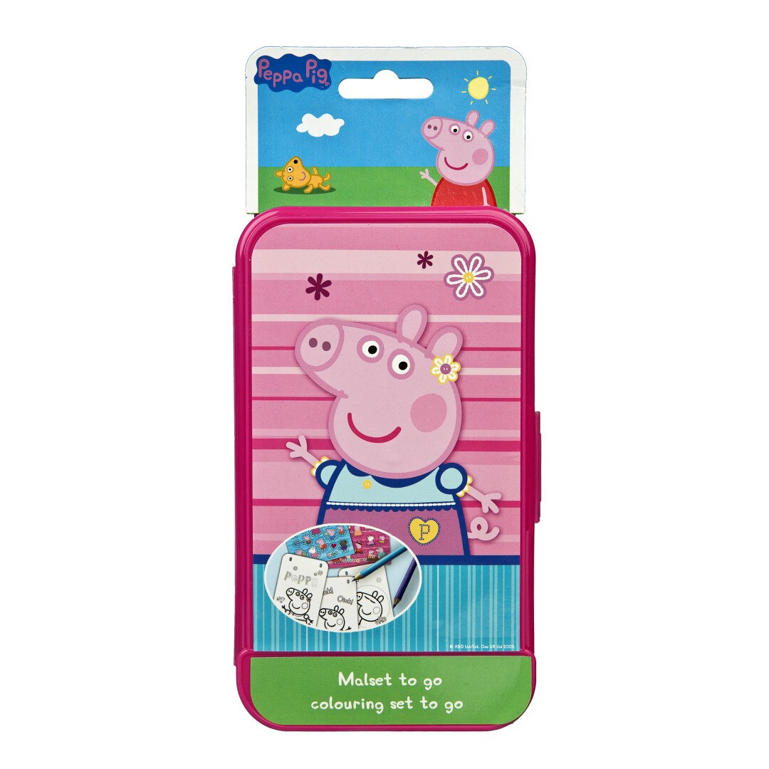 Mini set de colorat, Undercover, Peppa Pig, in carcasa, 3 ani+, Roz ...
