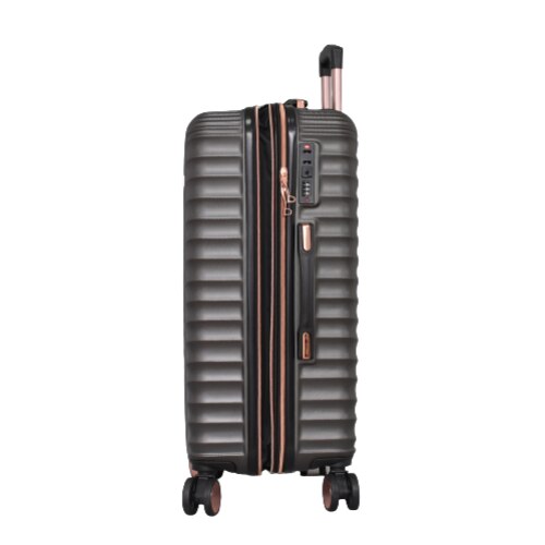 Комплект Куфари Perfect line ABS 8131, 77/50/30 см, Разширител, Тъмносиви, 3 броя - eMAG.bg