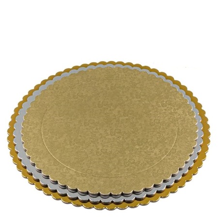 Set 3 platouri pentru tort, prajituri, carton, multicolor, 26 cm, 28 cm ...