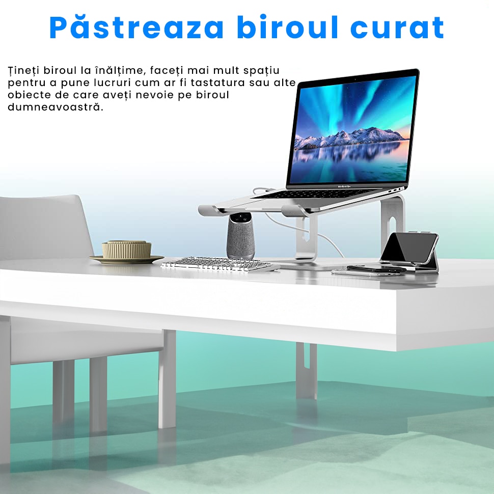 Suport pentru laptop, ergonomic, portabil, detasabil, compatibil cu ...