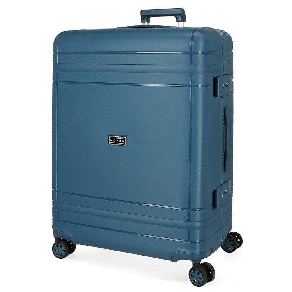 Troler mare polipropilena, 4 roti, Movom Dimension, bleumarin, 54x75x32 ...