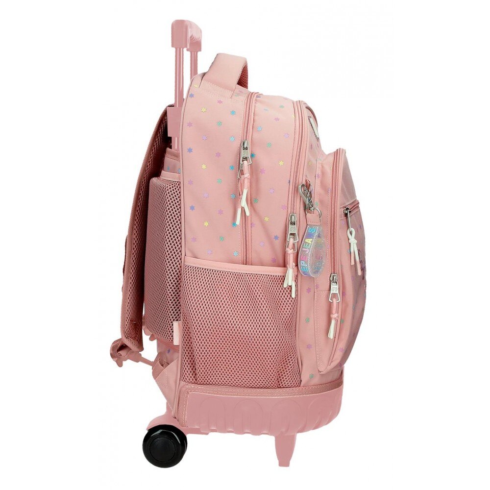 Rucsac troler fete, Pepe Jeans Carina, 2 roti duble, 2 compartimente ...