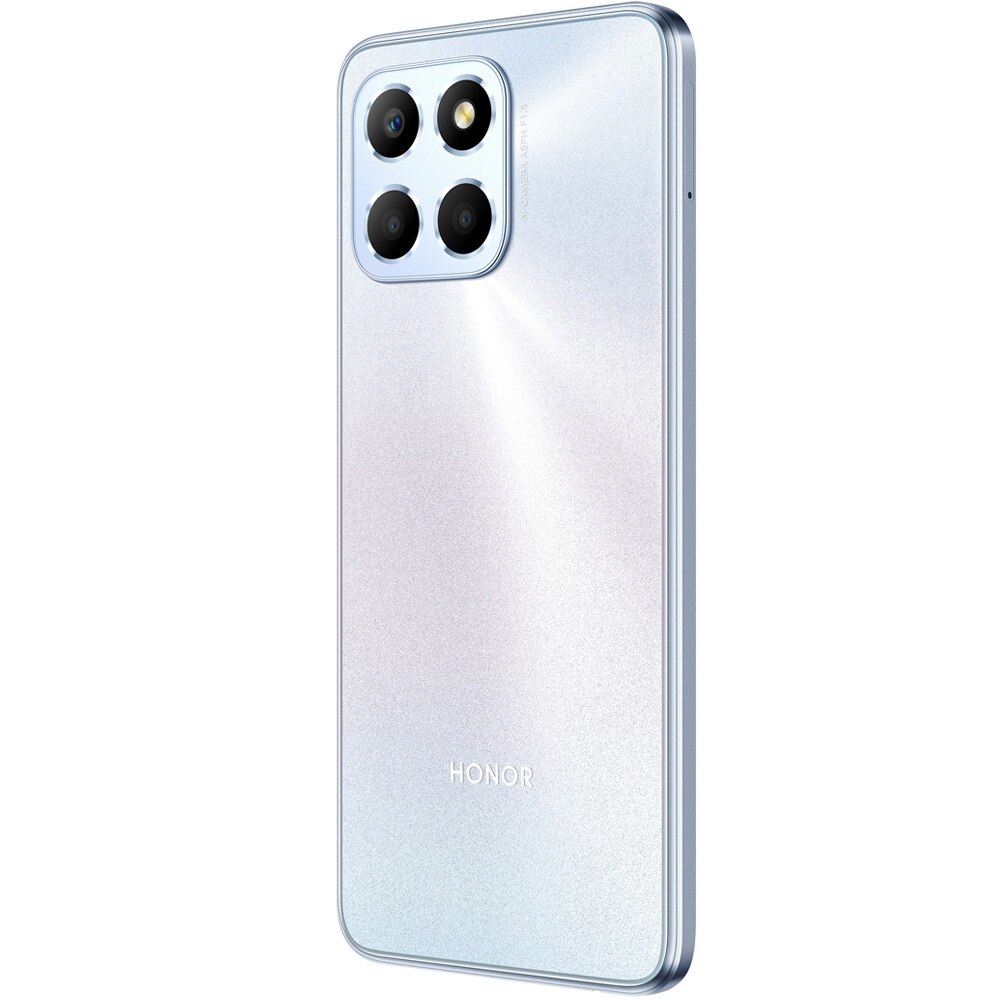 Мобилен телефон Honor X6, Dual SIM, 128GB, 4GB RAM, 4G, Titanium Silver ...