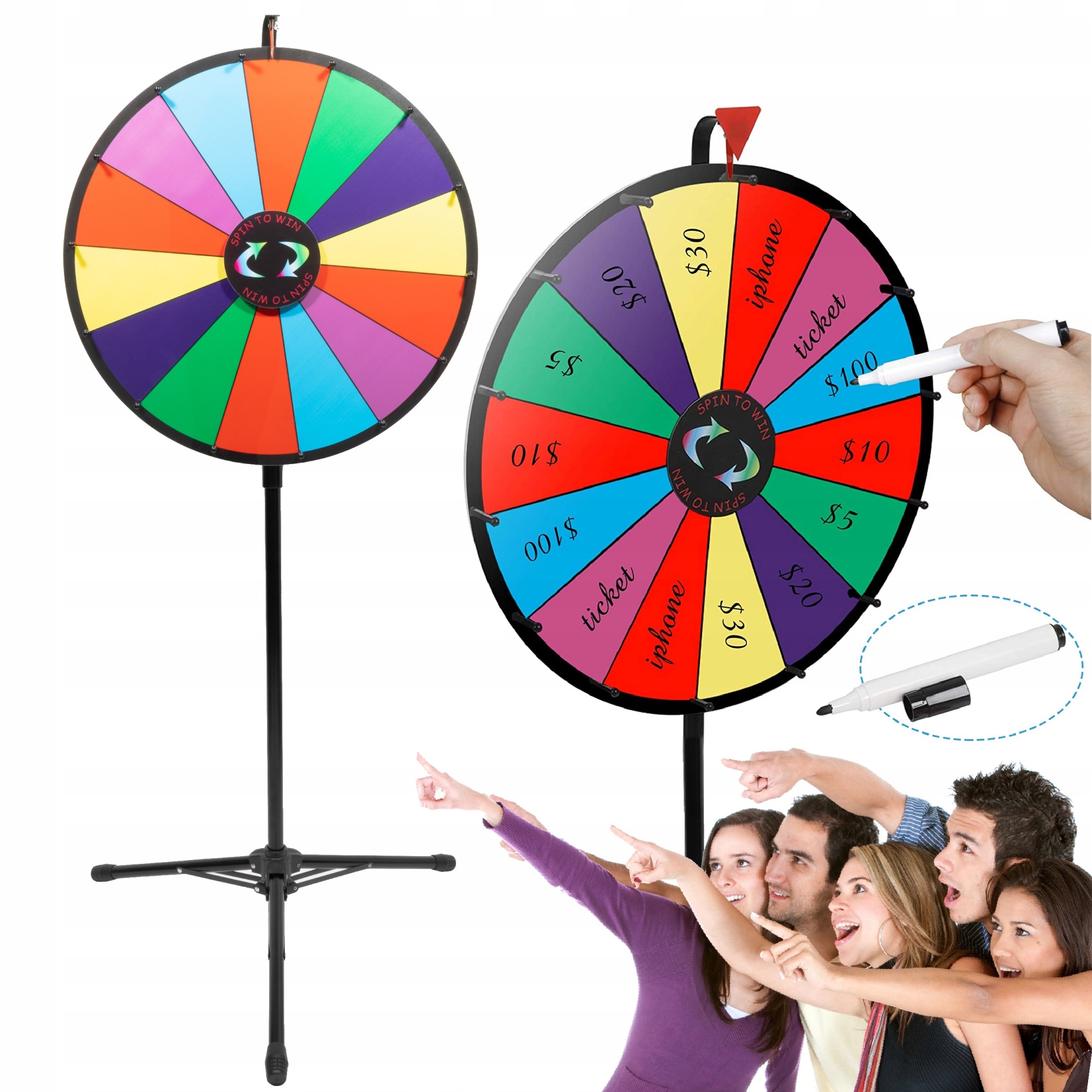 Joc roata norocului, Xtech, 155 cm, Multicolor - eMAG.ro