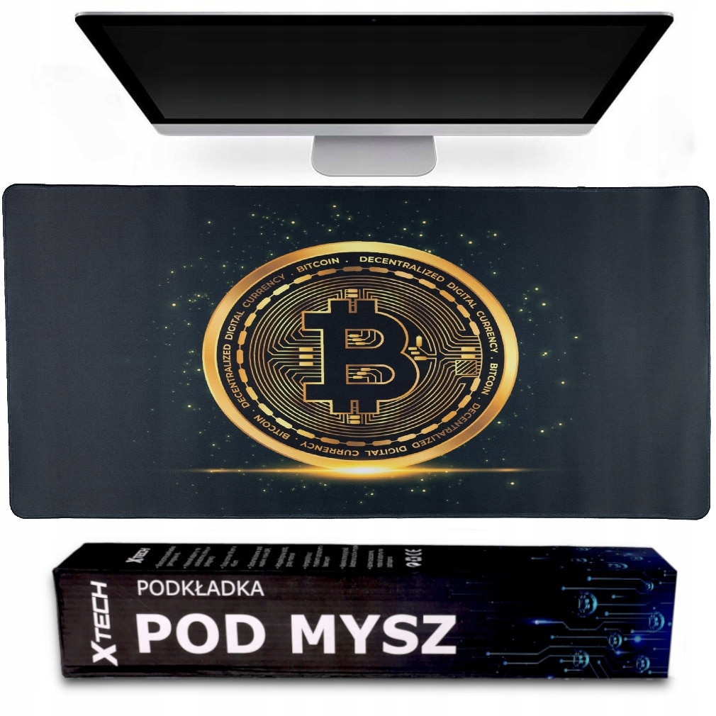 Mousepad Bitcoin, Xtech, 90 x 40 cm - eMAG.ro
